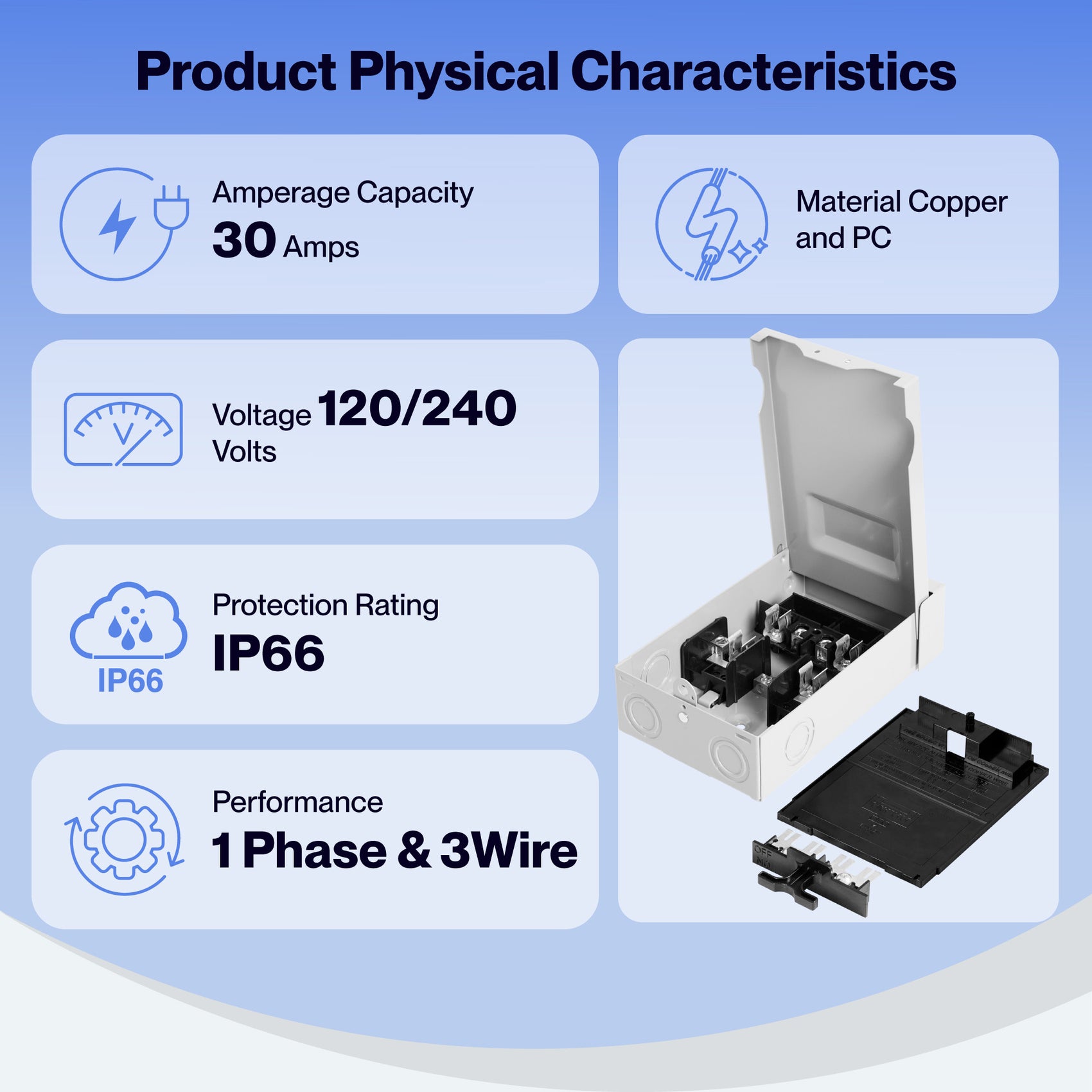 DELLA 30A & 60A Pull-Out Switch AC Disconnect Boxes