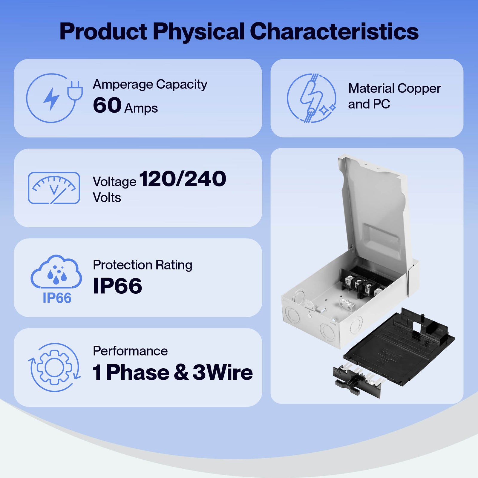 DELLA 30A & 60A Pull-Out Switch AC Disconnect Boxes
