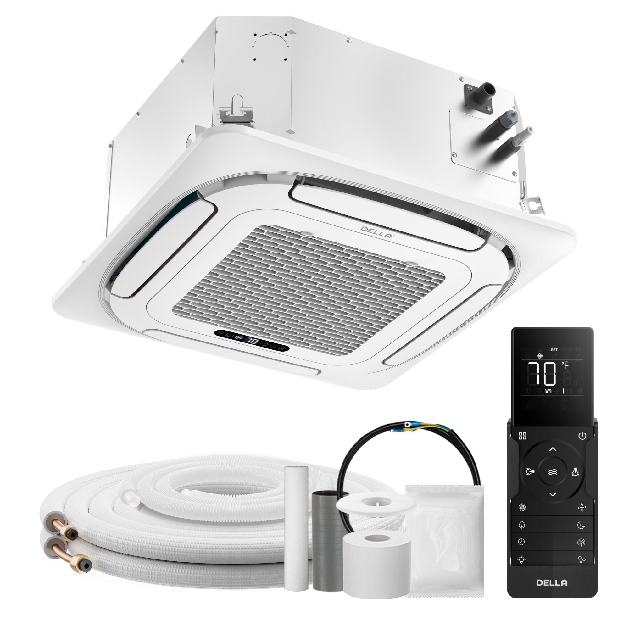 DELLA 9000 BTU 23 SEER2 Ceiling Cassette Ductless Mini Split AC Indoor